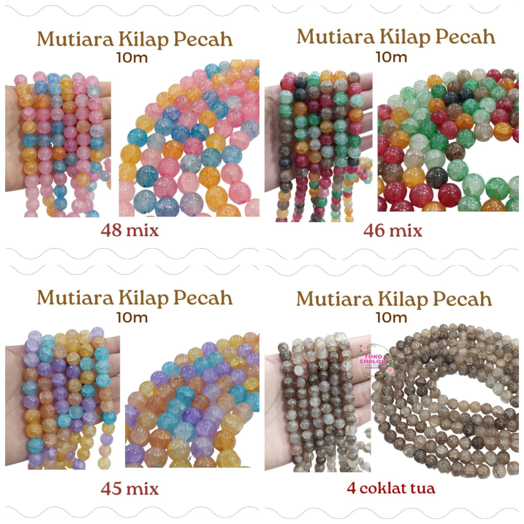 Jual Mutiara Batu Pecah /Batu kilap Pecah Urat 10MM /Bahan Kerajinan ...