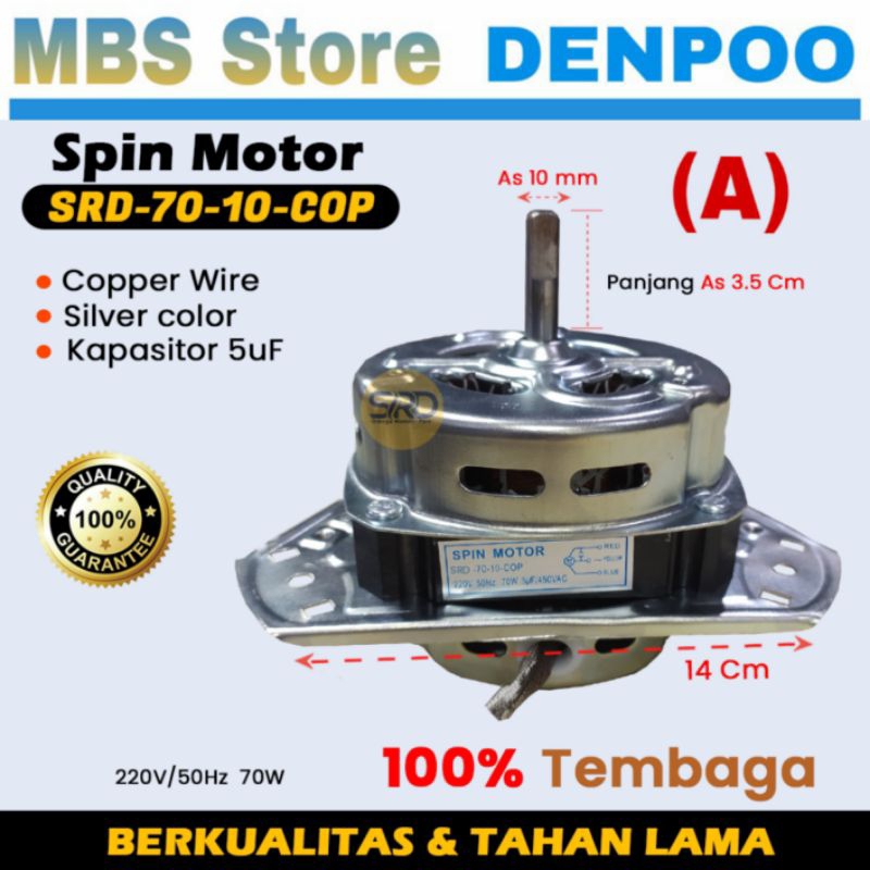 Jual DINAMO SPIN/PENGERING GULUNGAN TEMBAGA ( A ) MESIN CUCI AS UMUM AS 10MM-SRD 70-10-COP ...