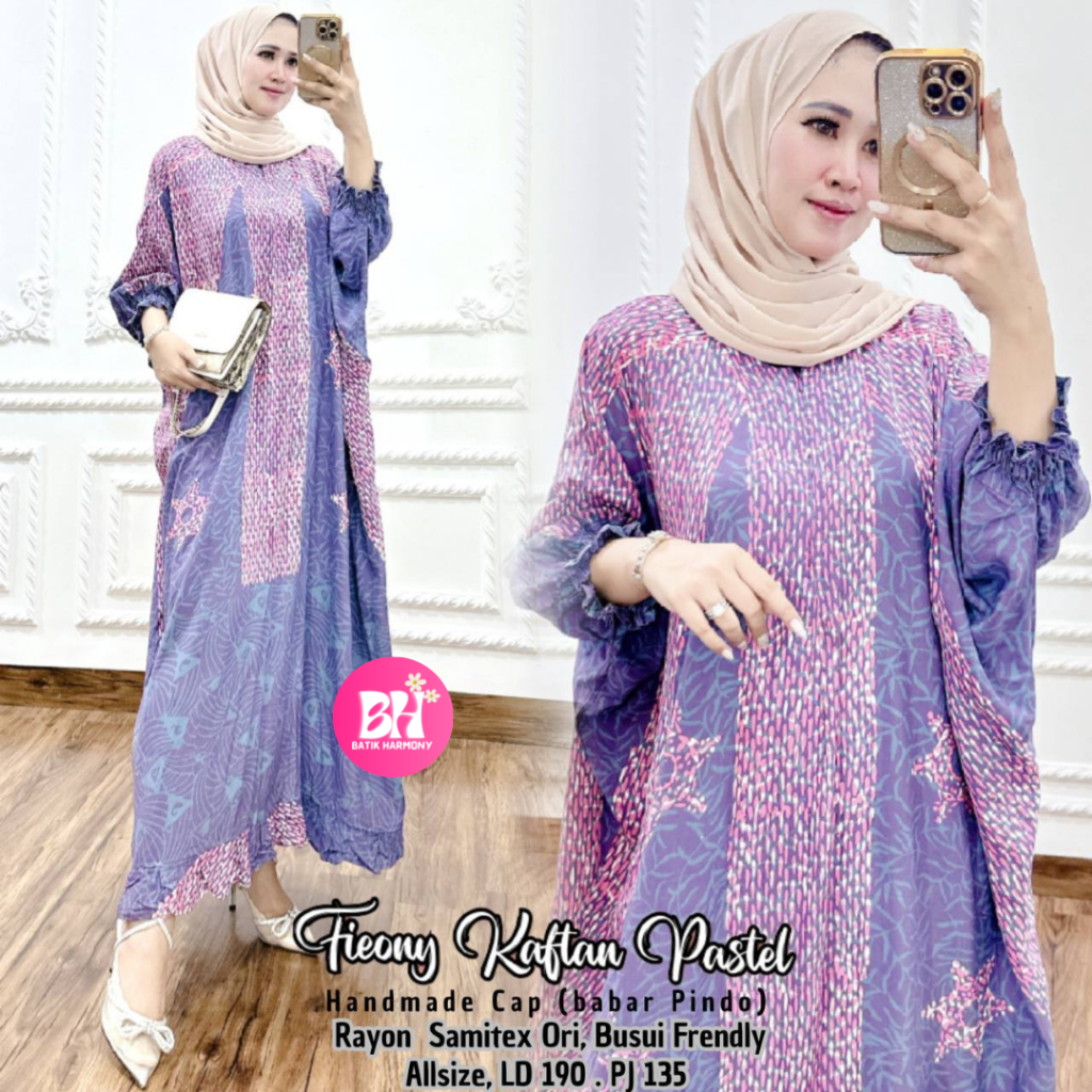 Jual Kaftan Fieony Cap Pastel Premium Halus dan Tebal - Elegan dengan 5 ...