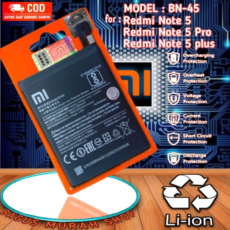 Jual BATTERY BATRE BATERAI REDMI NOTE 5 / REDMI NOTE 5 PRO BN45 REDMI NOTE 5A BN31 NOTE 5PRO ...