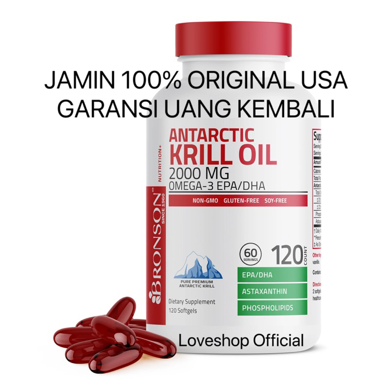 Jual Bronson Antarctic Krill Oil 2000 mg vitamin original USA ASLI FISH ...