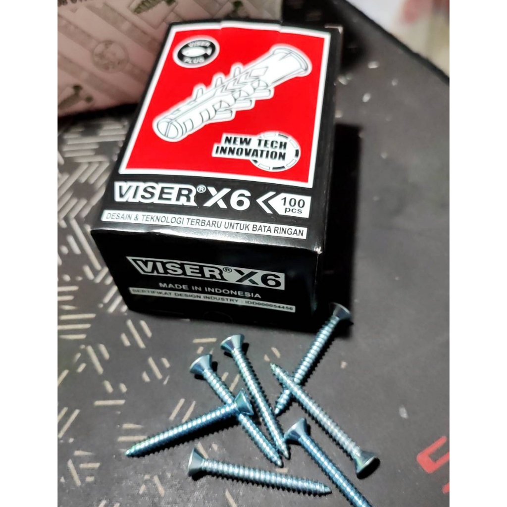 Jual Viser X6 + sekrup FH 8 x 1-1/4 / kotak 100 pcs | Shopee Indonesia