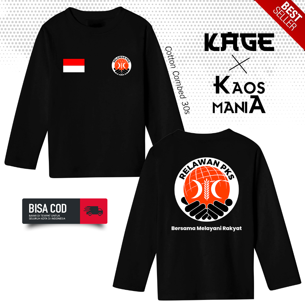 Jual Baju Kaos PKS BERSAMA MELAYANI RAKYAT Tangan Panjang - Kaos PKS ...