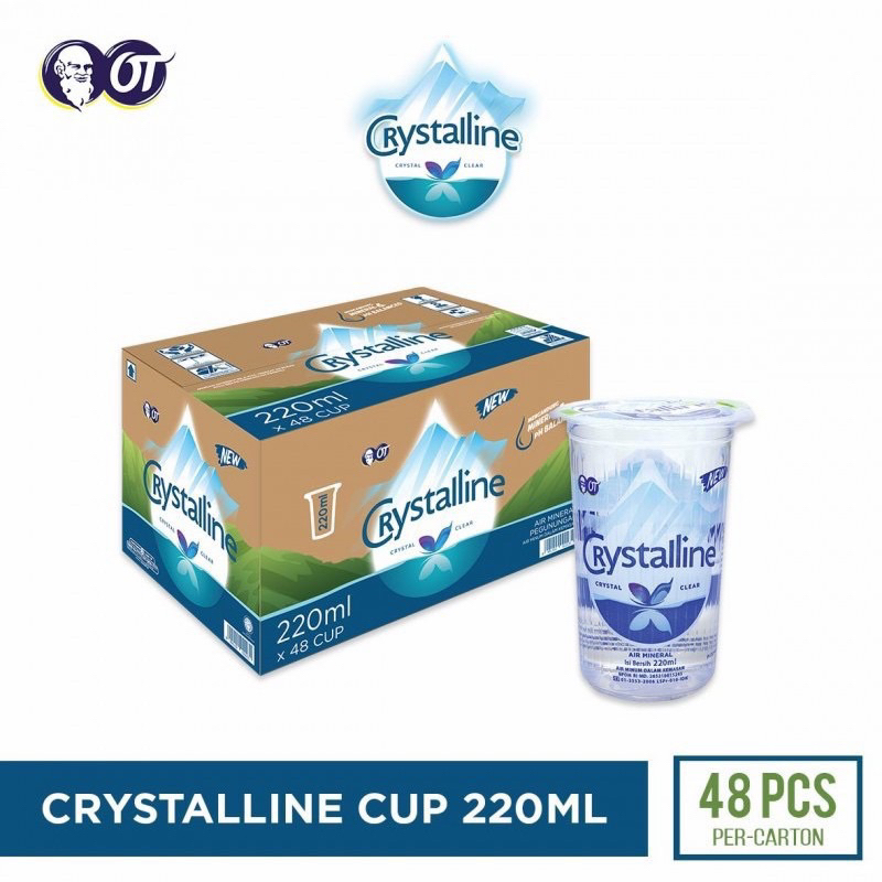 Jual CRYSTALLINE AIR MINERAL ALAMI PEGUNUNGAN PH 8 / 220ML X 48 PCS | Shopee Indonesia