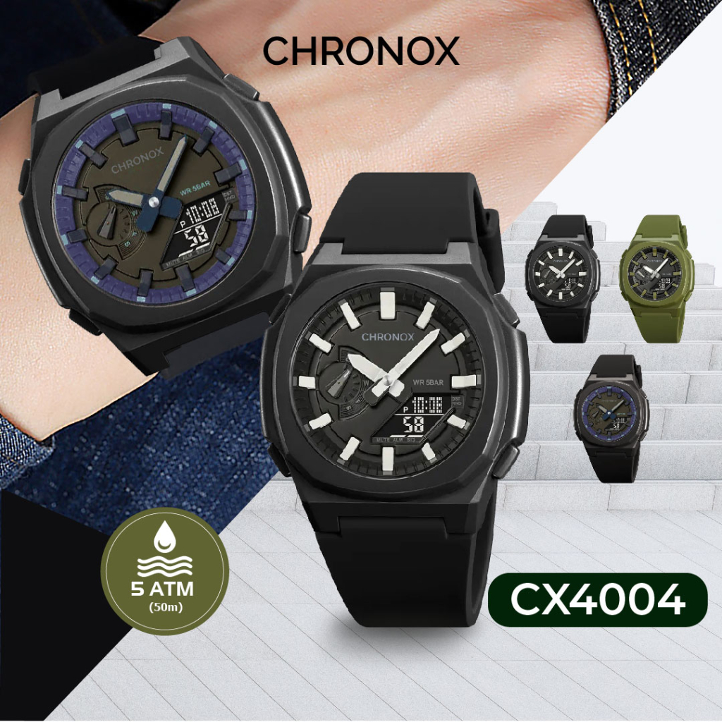 Jual Jam Tangan Analog Digital Unisex Pria Wanita Anti Air Original - Chronox CX4004 Explorer ...