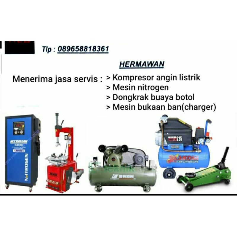 Jual Terima jasa servis kompresor angin, mesin nitrogen, pembuka ban ...