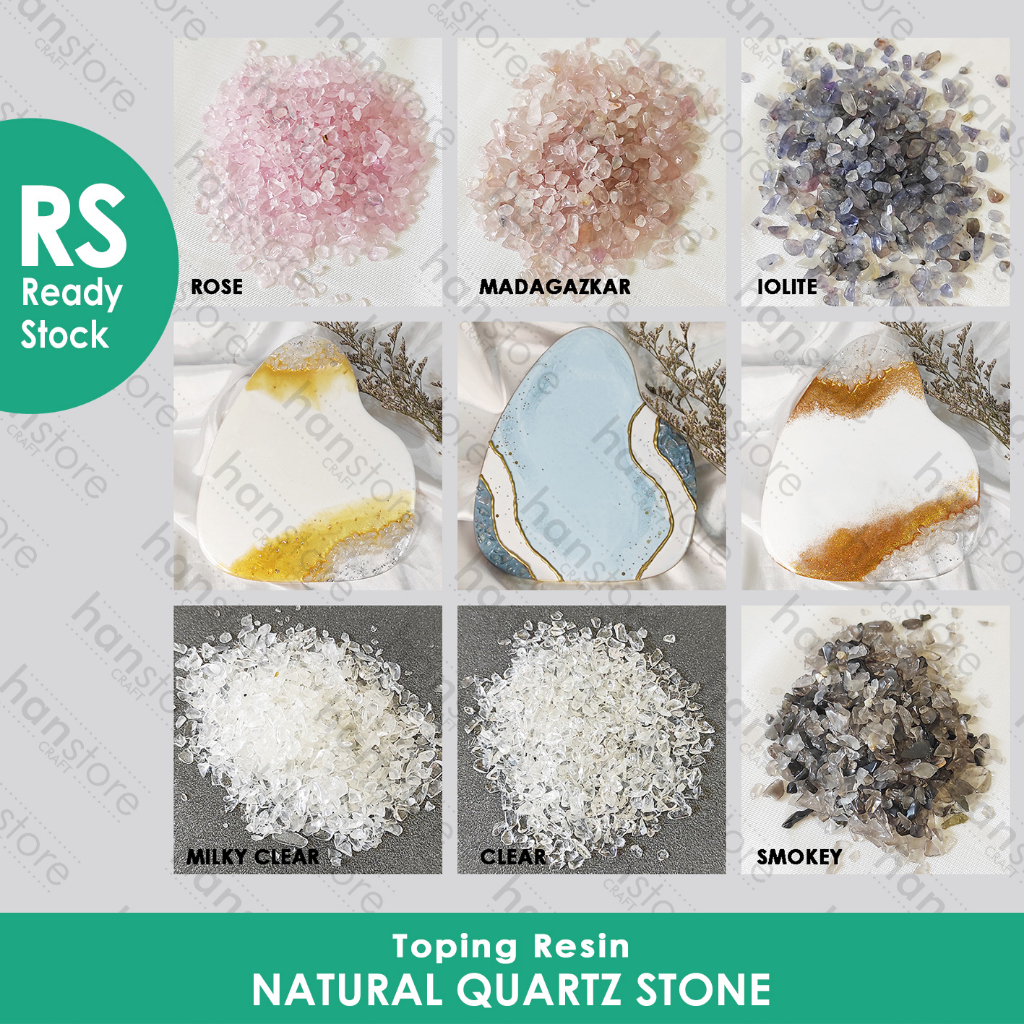 Jual RS 50 gram Natural Quartz Stone Chips / Kerajinan / Resin / Bahan ...