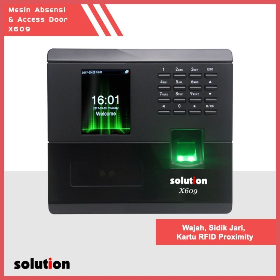 Jual Solution X609 Mesin Absensi Wajah / Muka Fingerprint Absen Sidik Jari | Shopee Indonesia