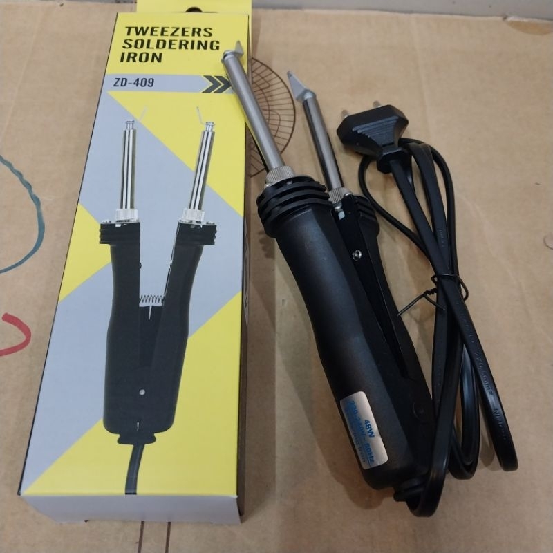 Jual Solder Jepit Pinset SMD IC Double 2 Mata 48Watt ZD-409 | Shopee ...