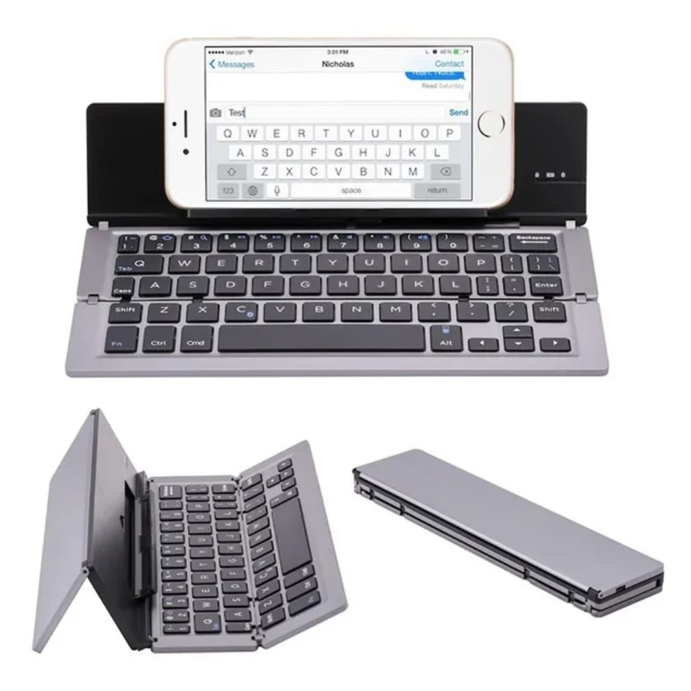 Jual Keyboard Lipat Bluetooth Wireless Stand Hp Multi Smartphone Tablet ...