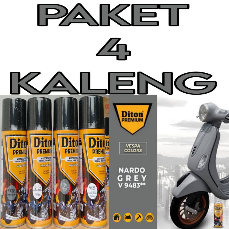Jual PAKET 4 KALENG pilok pilox diton premium NARDO GREY V 9483** abu ...