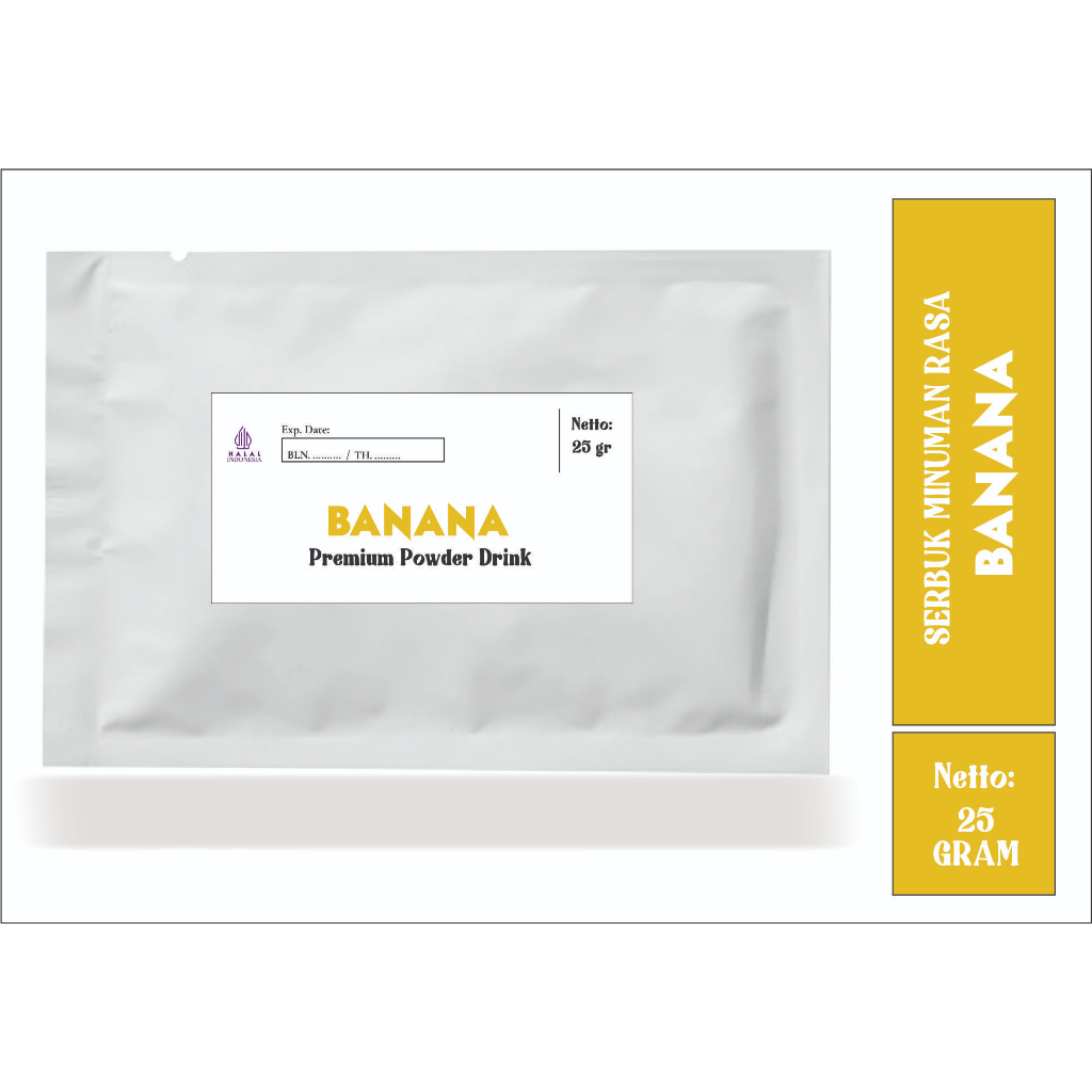 Jual POWDER BANANA Sachet 25 Gram (Minimal Order 10 Sachet) | Shopee ...