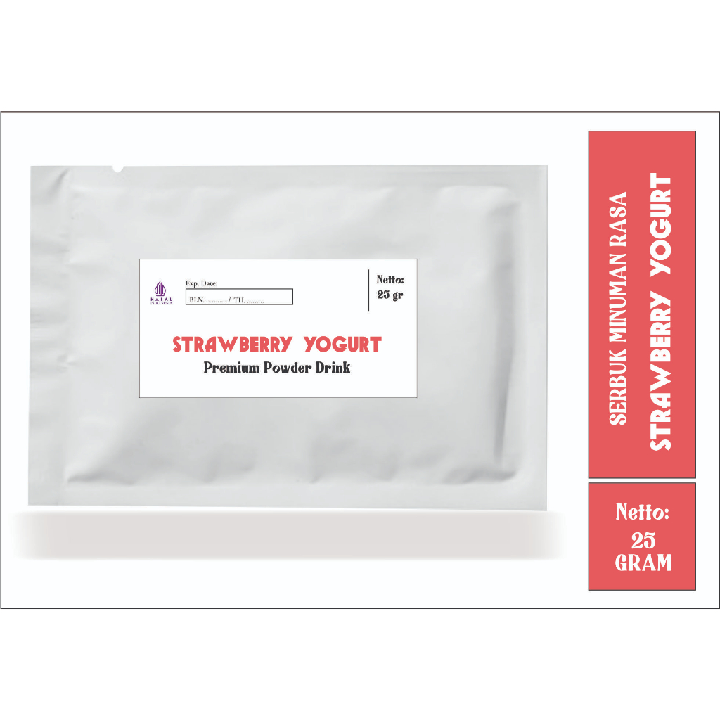 Jual POWDER STRAWBERRY YOGURT Sachet 25 Gram (Minimal Order 10 Sachet ...