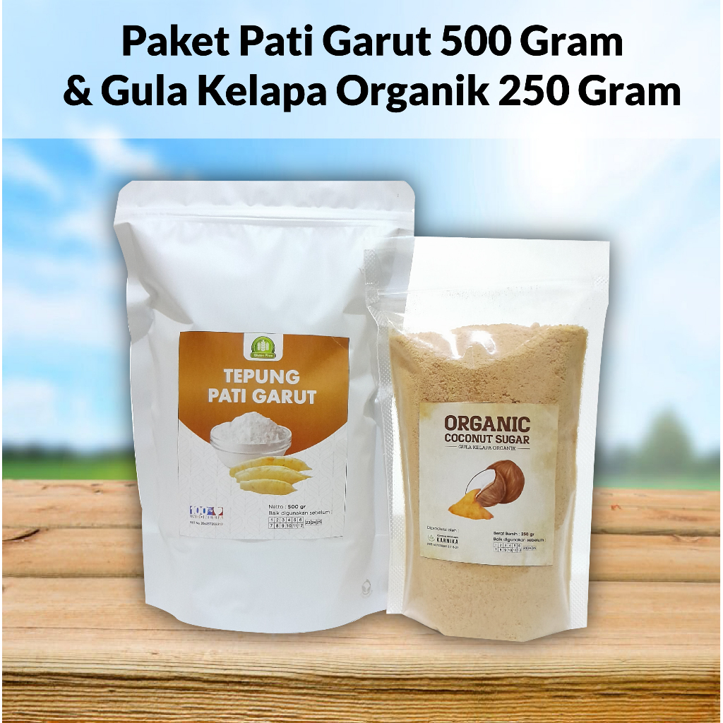 Jual Paket Tepung Umbi Garut Pati Irut Asli 500gr & Gula Kelapa Organik ...