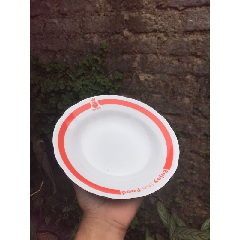 Jual Piring keramik sablon decal dengan diameter 18 cm | Shopee Indonesia