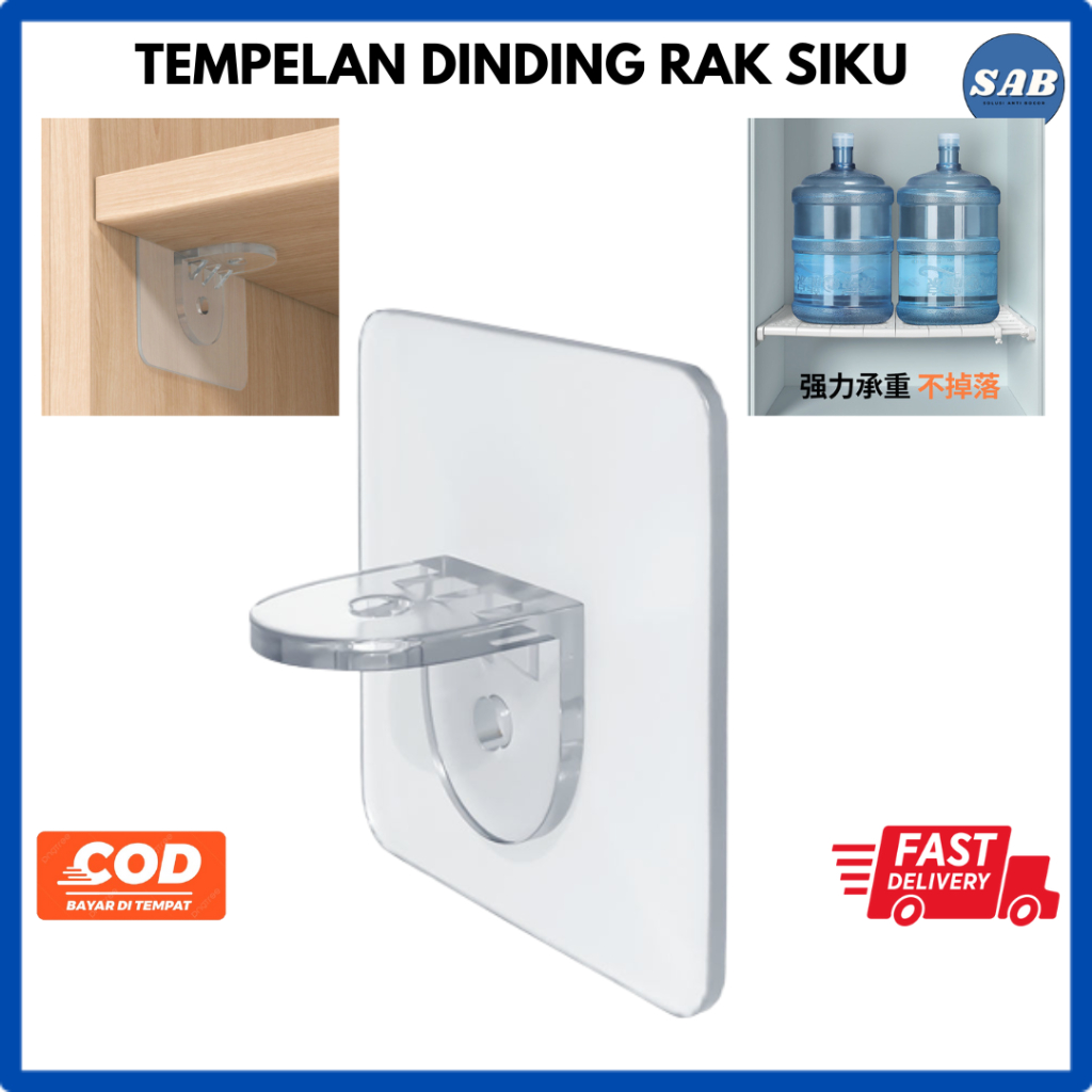 Jual Stiker Dinding Penyangga Rak Siku Tempelan Penyangga Papan Holder ...