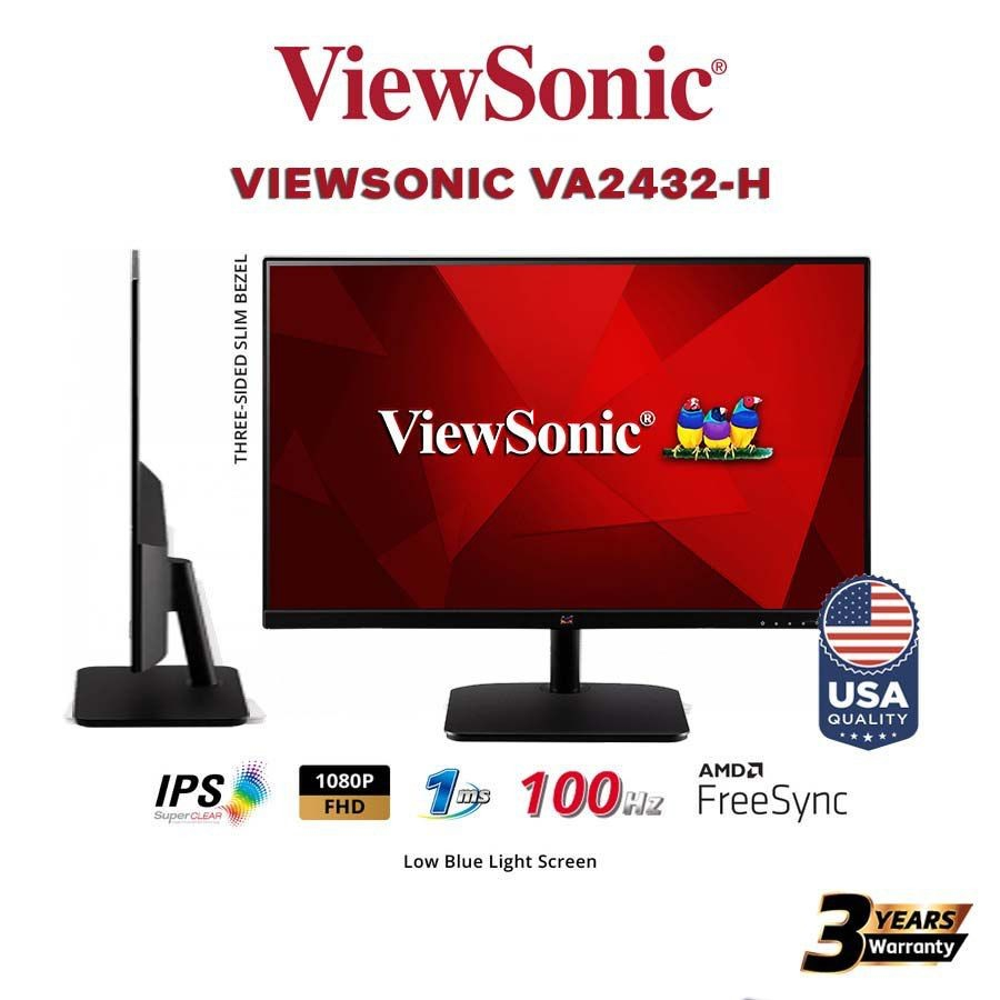 Jual Monitor LED VA2432-H ViewSonic 24" IPS 100hz 1ms FHD VA2432-H-W ...
