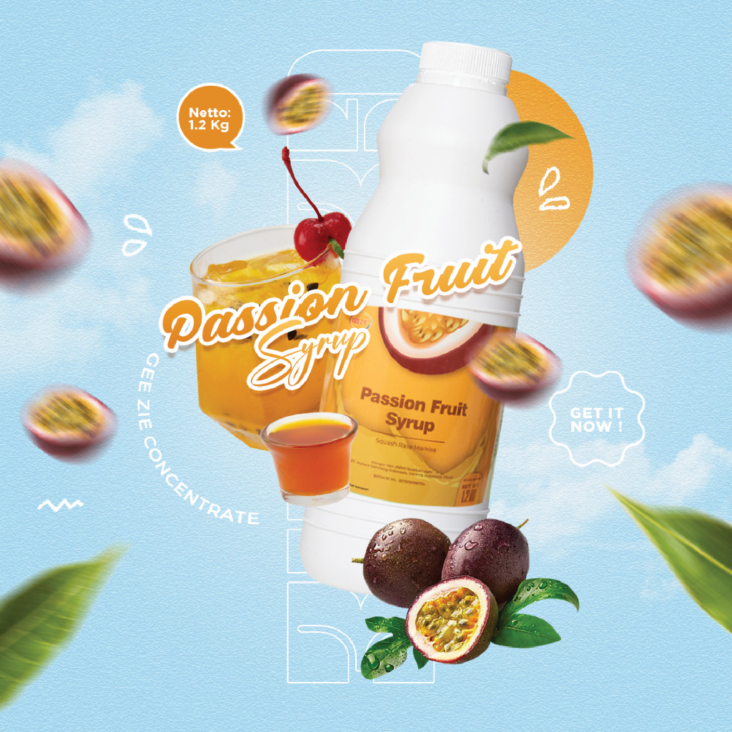 Jual Sirup Minuman Rasa Passion Fruit / Markisa Gee Zie Concentrate 1 ...