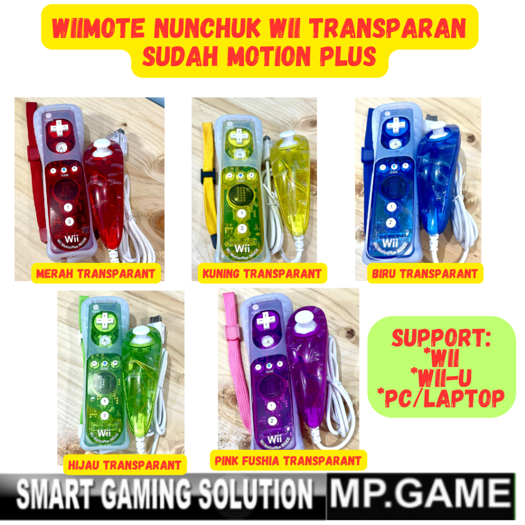 Jual WIIMOTE NUNCHUK WII TRANSPARAN WARNA WARNI SUDAH MOTIONPLUS | Shopee Indonesia