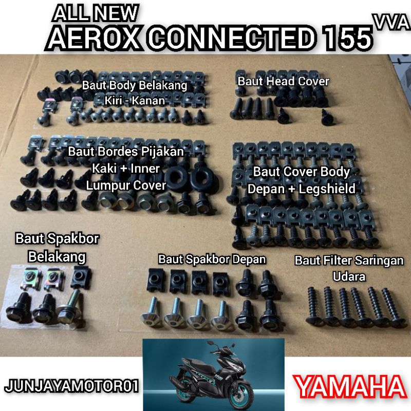 Jual Baut Lengkap Fullset Bodi Yamaha Aerox New Connected/ Baut Full ...