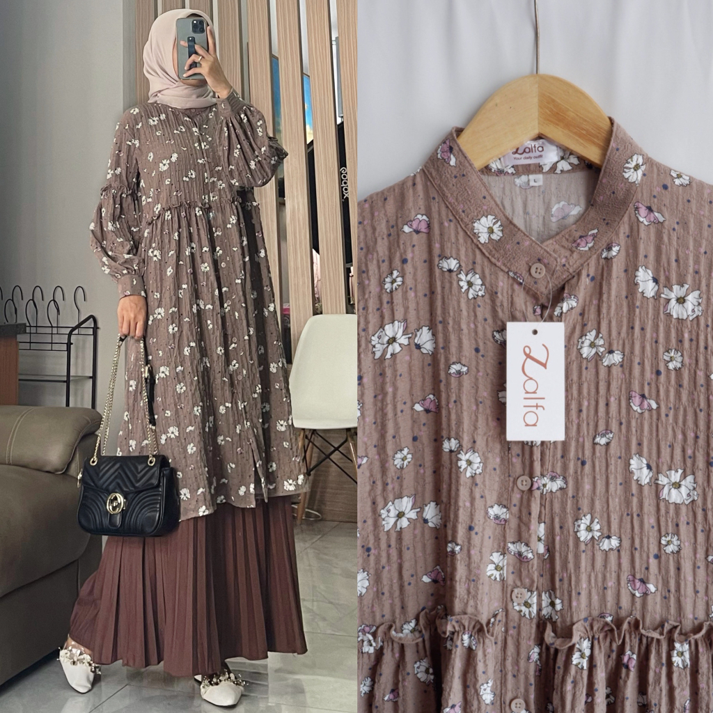 Jual SHERLY tunik by ZALFA OUTFIT / Tunik Crincle Motif Premium ...