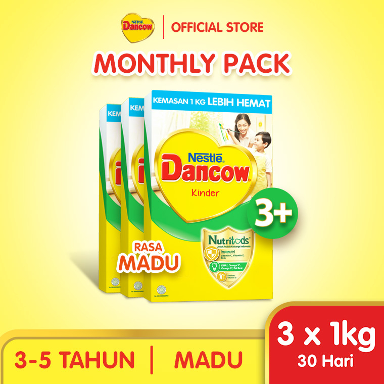 Jual Nestle Dancow 3+ dengan Nutritods Susu Pertumbuhan Rasa Madu 3-5 ...