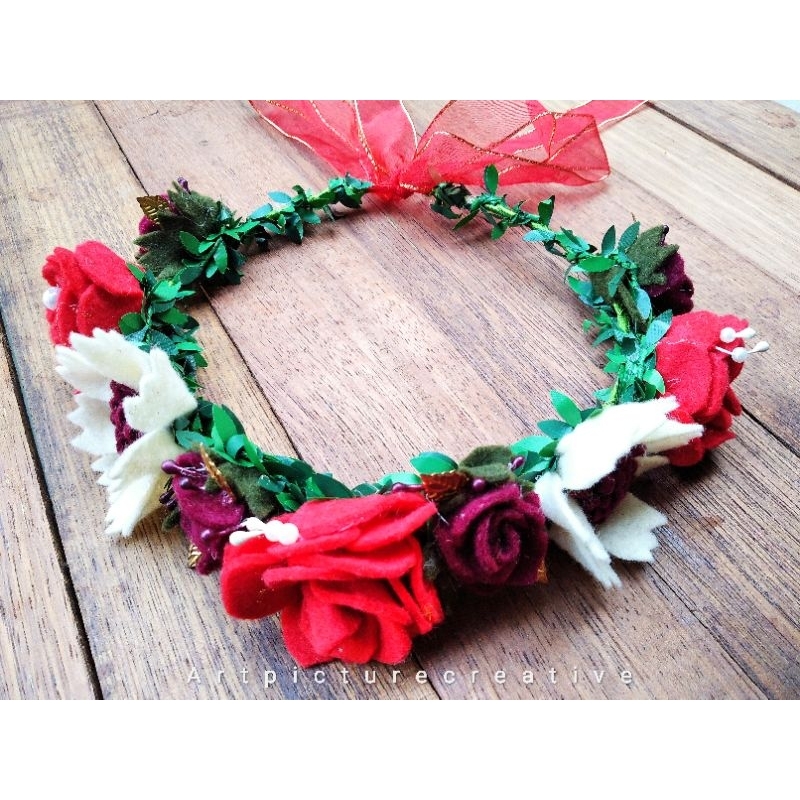 Jual Termurah flower crown mewah bunga mawar/flower crown hijab/bando ...