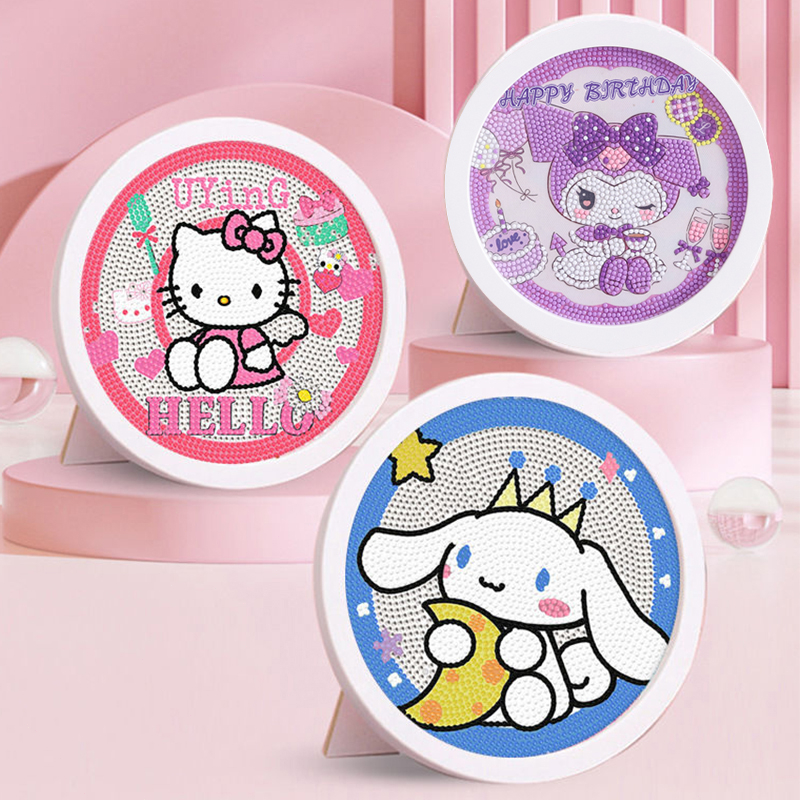 Jual Sanrio Round frame Diamondpainting set lengkap diy + Bingkai foto ...