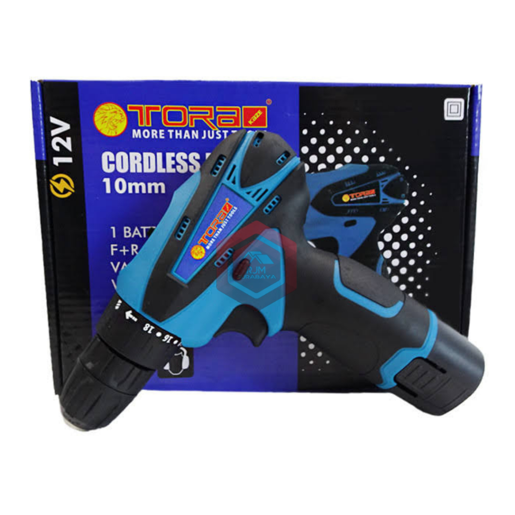 Jual TORA Cordless Driver Drill Mesin Bor Charger 10mm 12V Set With 2 ...