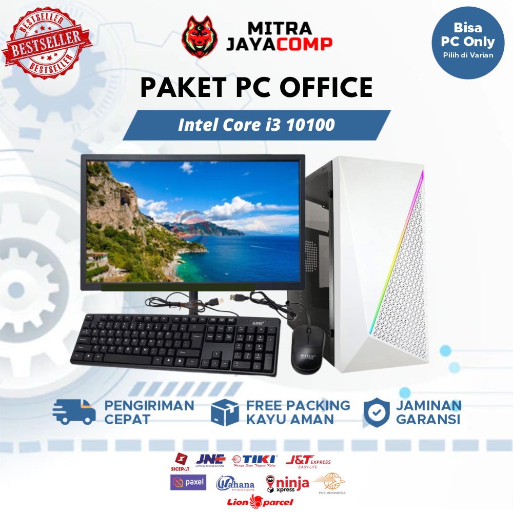 Jual PC Rakitan Fullset Office Core i3 10100 RAM 16GB HDD - SSD komputer full set murah desktop ...