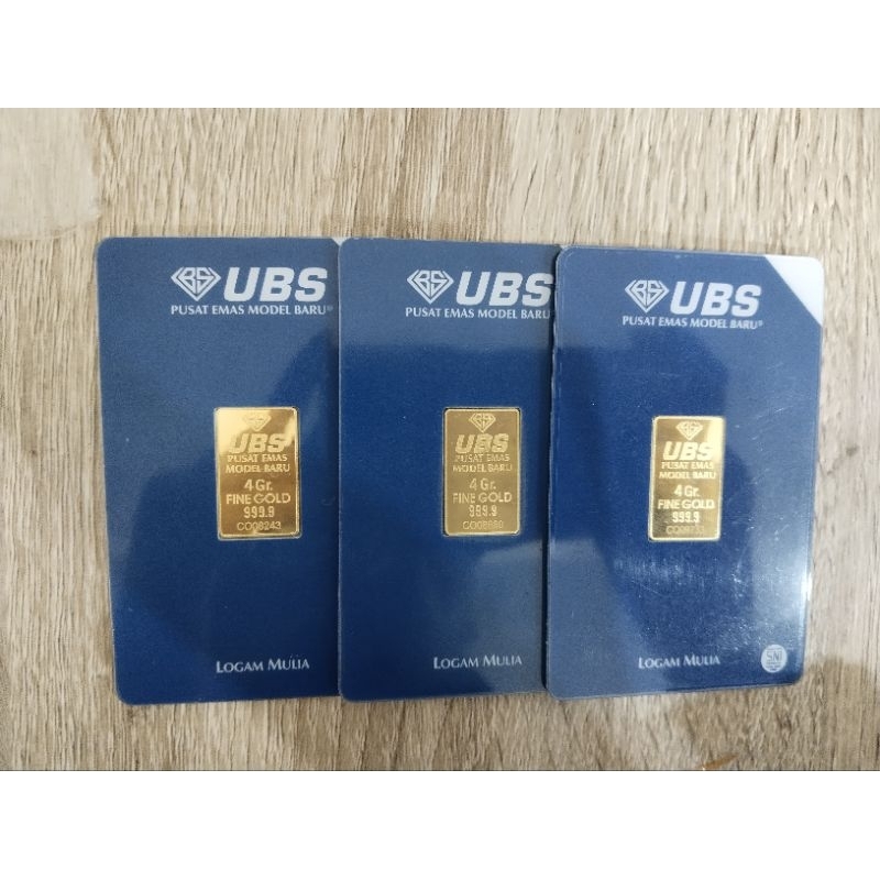 Jual Logam Mulia UBS 4 gr gram Emas (LM) GoldBar Kadar 999.9 Sertifikat ...