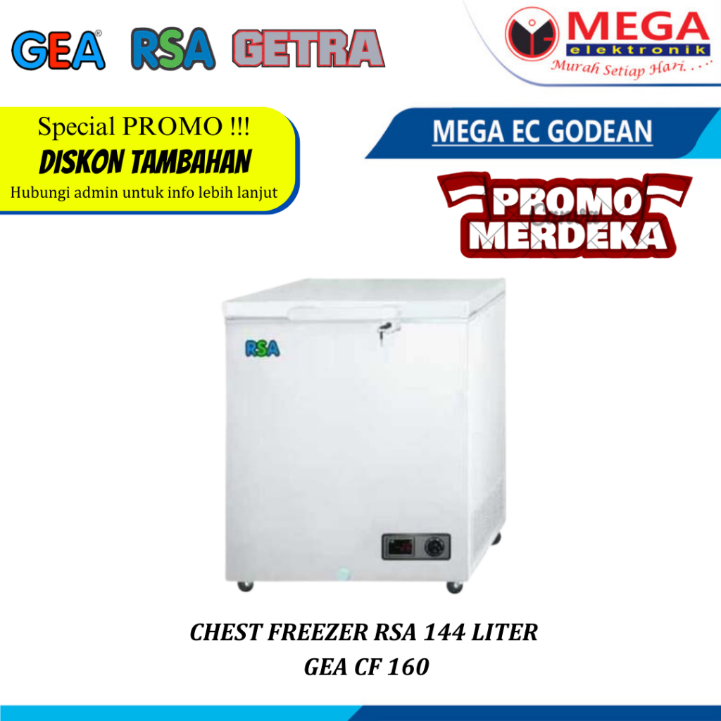 Jual CHEST FREEZER RSA CF 160 KAPASITAS 144 LITER KOTAK PEMBEKU DAGING ...