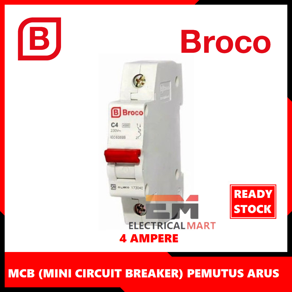Jual MCB Broco 2A 4A 6A 10A 16A 20A 25A 32A 40A (17302 17304 17306 17310 17316 17320 17325 17332 ...