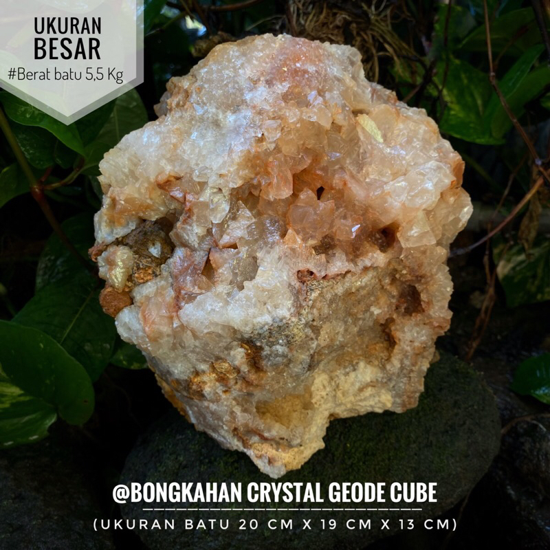 Jual Bongkahan Geode Crystal Cube L23 atau Batu Kristal Merah Natural ...