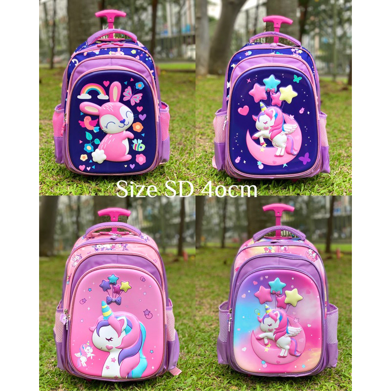 Jual RANSEL SEKOLAH TROLY SD TAS RODA 3D TIMBUL ANAK-ANAK PEREMPUAN IMPORT ANTI PARASUT | Shopee ...