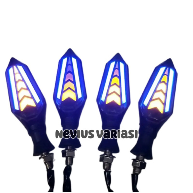 Jual 4 PCS LAMPU SEIN MOTOR VARIASI LED RUNNING 2 SISI SEN PANAH LAMPU ...