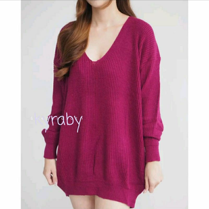 Jual SWEATER RAJUT PREMIUM/OUTER RAJUT OVERSIZE atasan RAJUT CASUAL ...