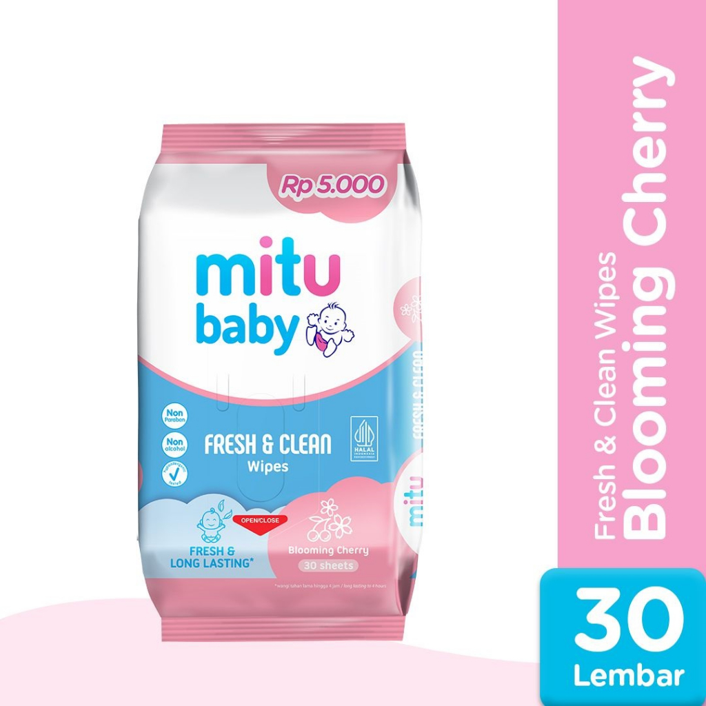 Jual MITU Baby Tisu Basah 25 sheets Fresh & Clean Wipes Tissue Basah ...