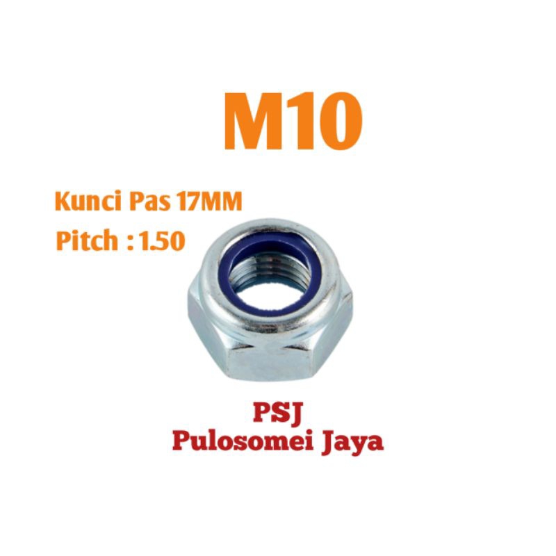 Jual Mur Nylon / Lock Nut M10 Galvanis | Shopee Indonesia