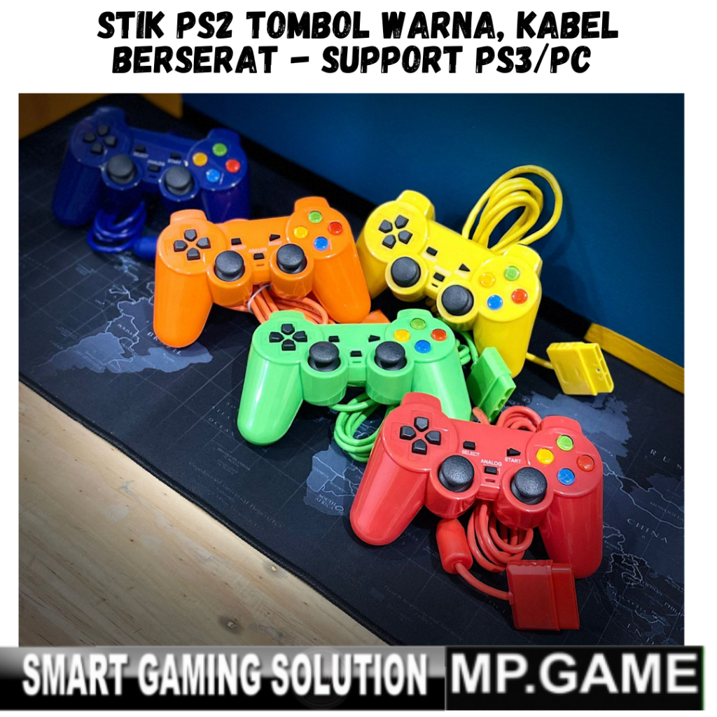 Jual Stick Stik PS2 TW Warna Tombol Warna Warni Bestseller Stik PS2/ PC ...