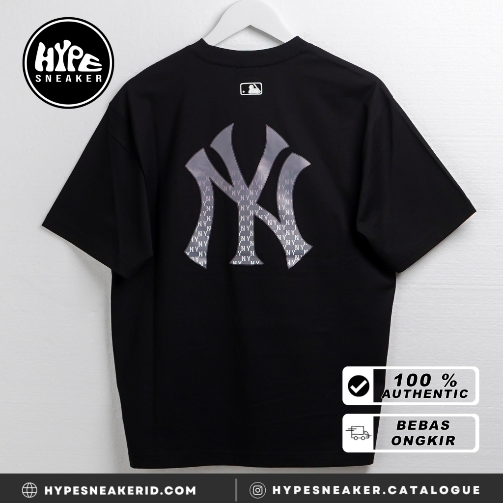 Jual Kaos MLB NY MONOGRAM GRADIENT GREY BLACK Tshirt 100% ORIGINAL ...