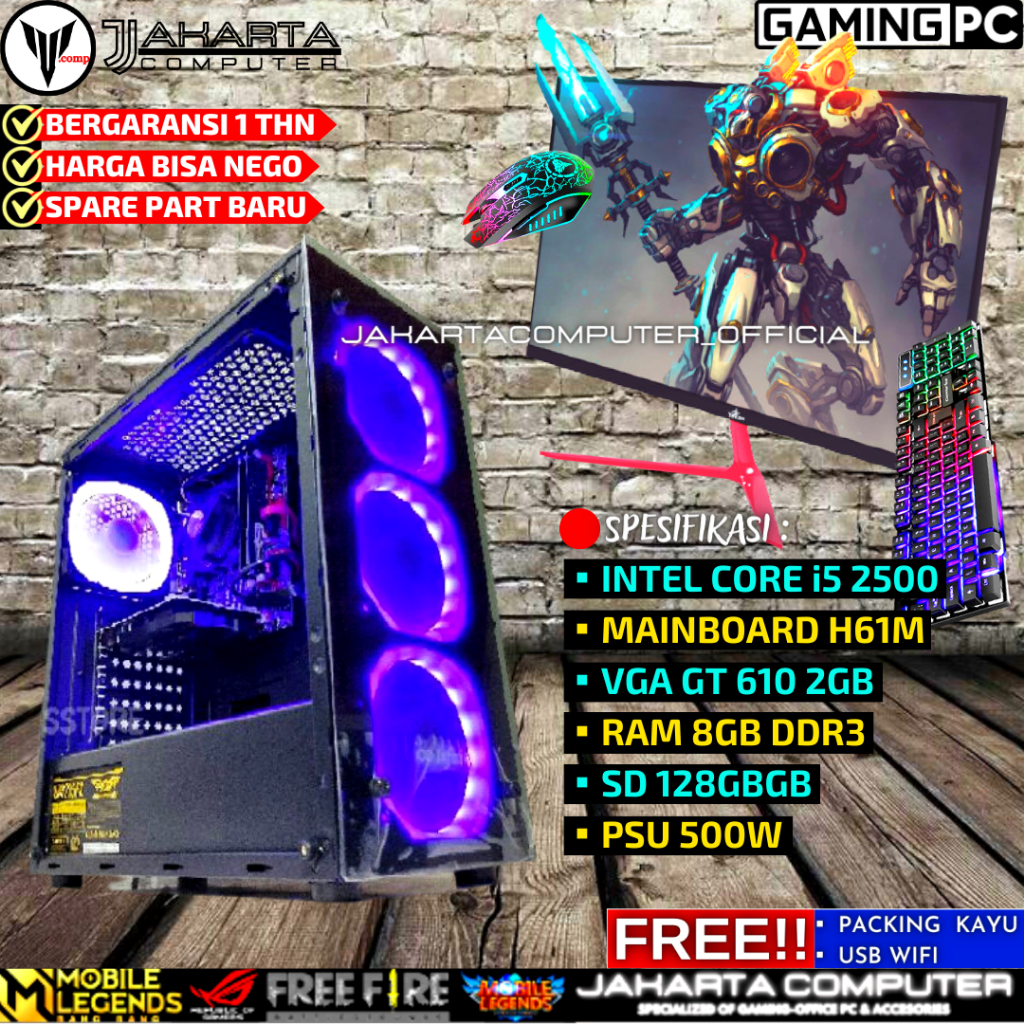 Jual PC GAMING DESAIN EDITING CORE I5 RAM 8GB VGA 2GB SSD 128GB CPU PC ...