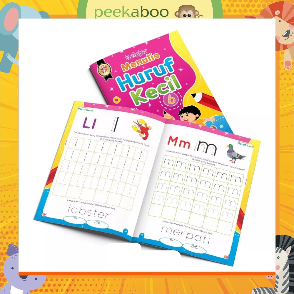 Jual Buku Menulis & Mengenal Angka Huruf Alfabet Huruf / Buku Belajar Anak Tracing - HURUF KECIL ...