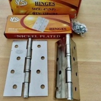 Jual door hinges 4" engsel pintu plat tipis 4inchi nikel bearing ...