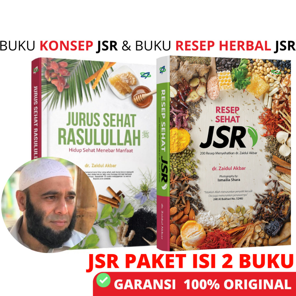 Jual Paket 2 Buku Resep JSR+Jurus Sehat Rasulullah dr.Zaidul Akbar Garansi Original | Shopee ...