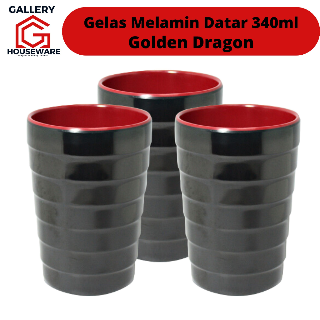 Jual B-03A1 Gelas Melamin Datar 340ml Model Jepang | Golden Dragon ...