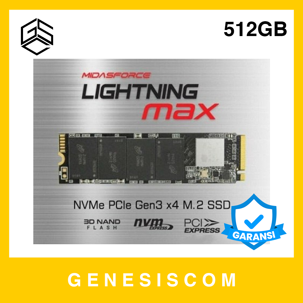 Jual SSD MIDASFORCE 512GB M2 2280 NVME Lightning Max PCIe Gen3 x4 M.2 ...