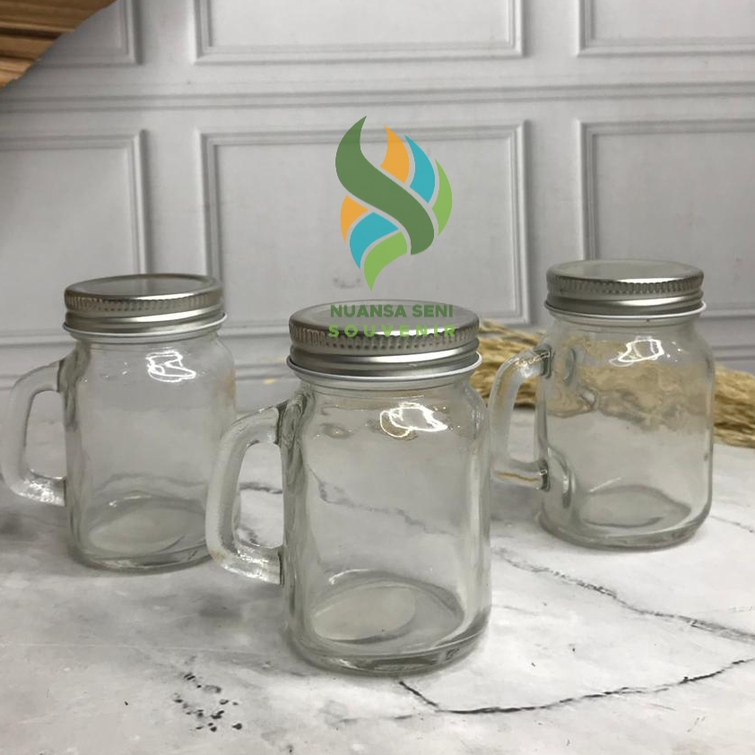 Jual Souvenir Gelas Mug Kaca Drinking Jar Tutup Gelas Infused Water ...
