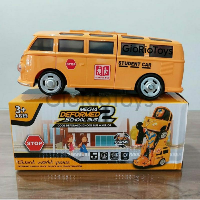 Jual Mainan Bis Bisa Jadi Robot 9923 Mecha Deformed School Bus Berjalan ...
