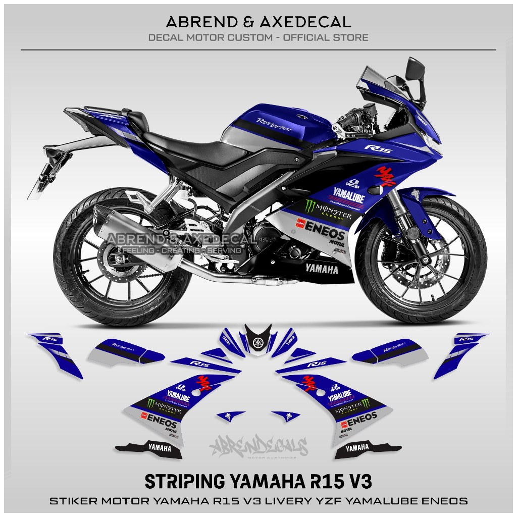 Jual Striping R15 V3 Grafis Yzf Yamalube Eneos Racing / Stiker Motor ...
